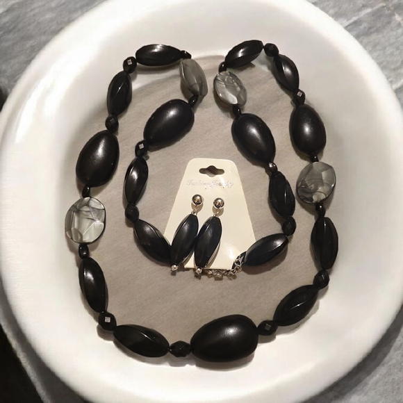 Jewelry | Elegant Black And Gray Jewelry Set | Poshmark